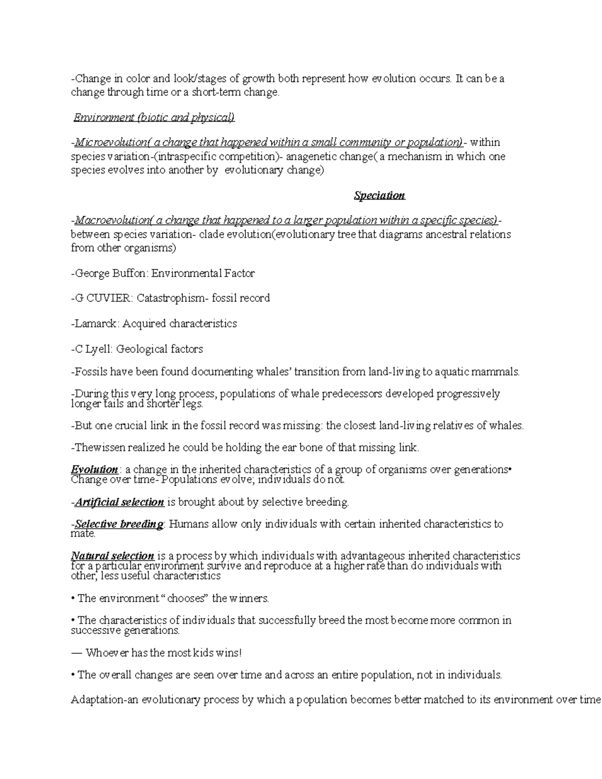 Bio 102 Notes Part 1 -Change in color and look/stages of growth both ...