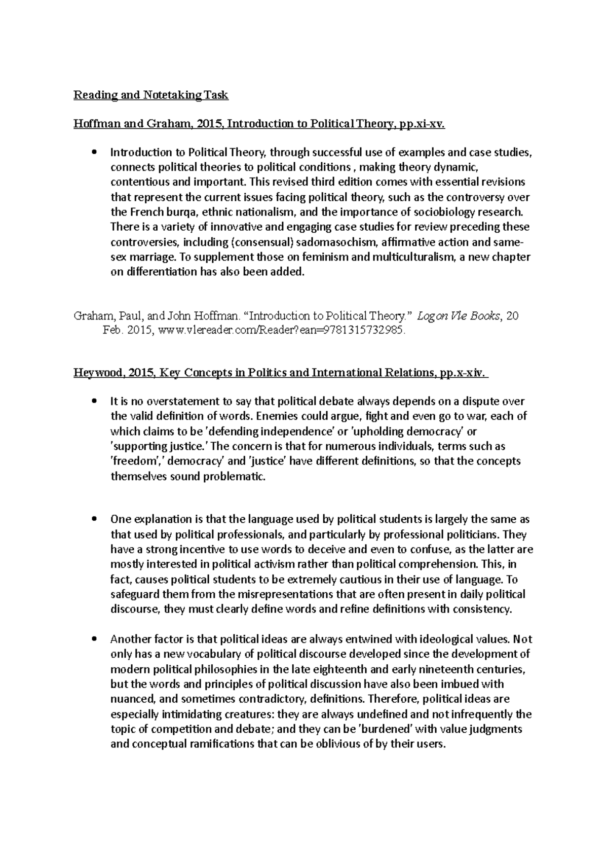 PIA 3 Lecture Notes - Reading and Notetaking Task Hoffman and Graham ...