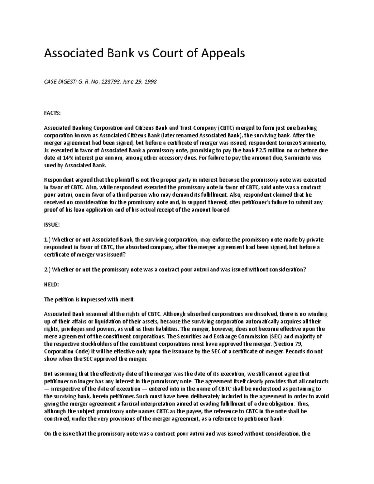424717997 23 Associated Bank vs Court of Appeals - Associated Bank vs ...