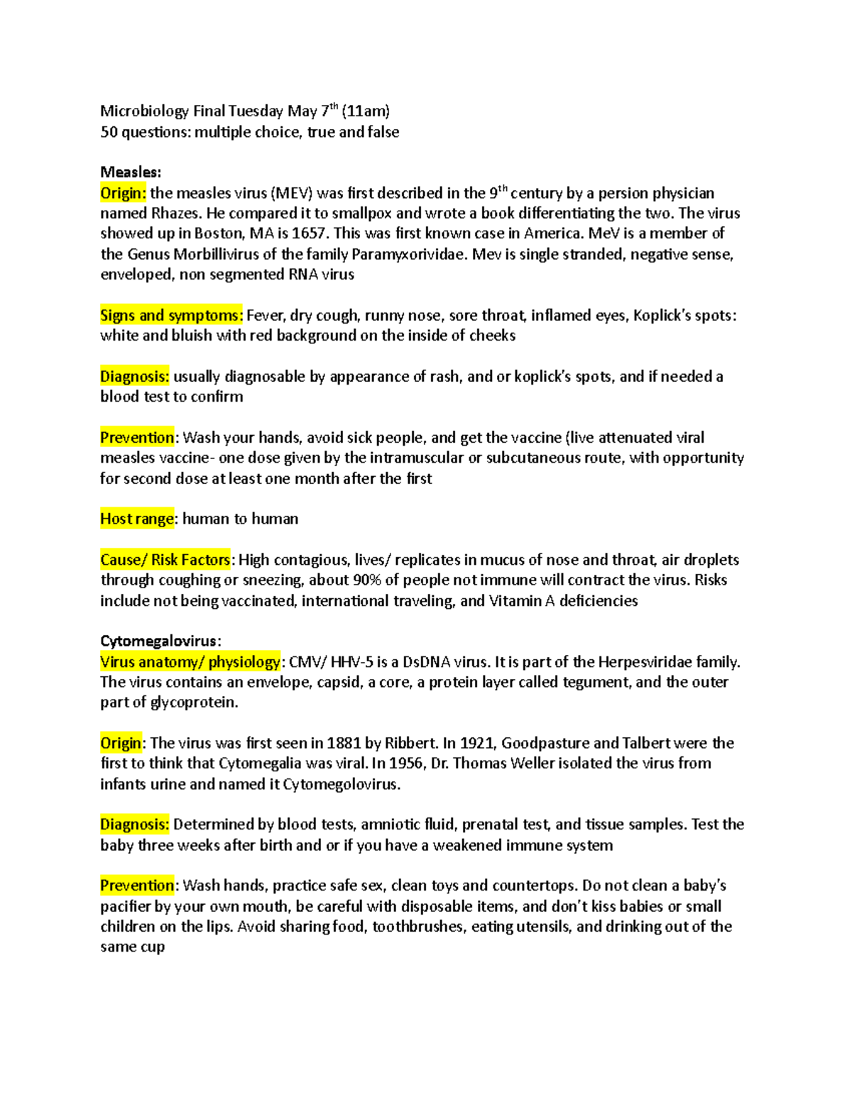 Microbiology FInal Review - Microbiology Final Tuesday May 7th (11am ...