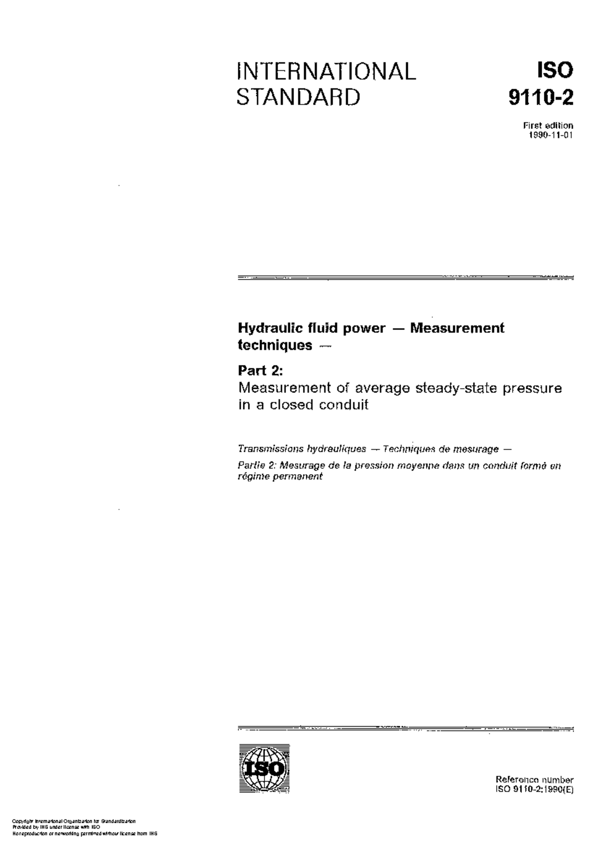 ISO 9110-2 1990 857636126800 - INTERNATIONAL STANDARD IS 911 o- First ...