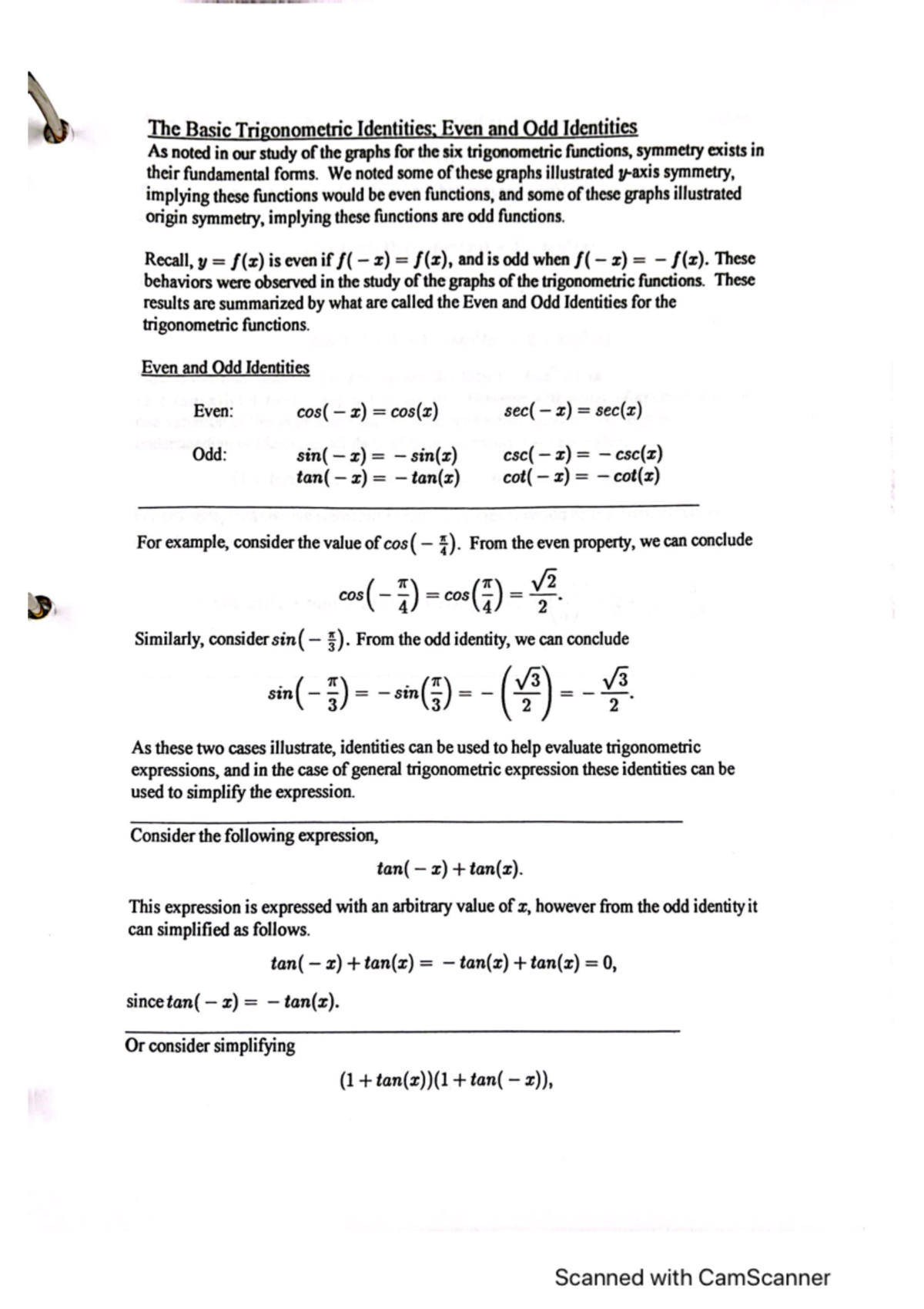 Math 132 Identities - MATH 132 - Studocu