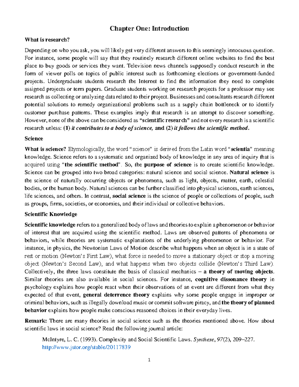 Chapter One - Iccpr - Chapter One: Introduction What is research ...