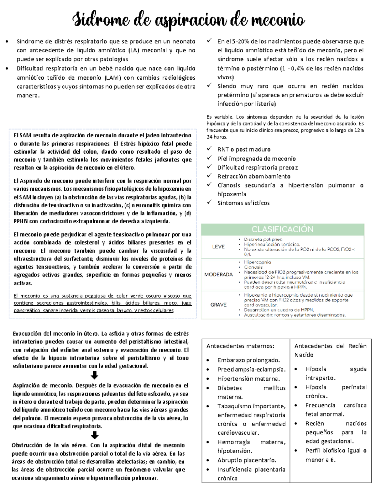 Sindrome de aspiracion de meconio - Síndrome de distrés respiratorio ...