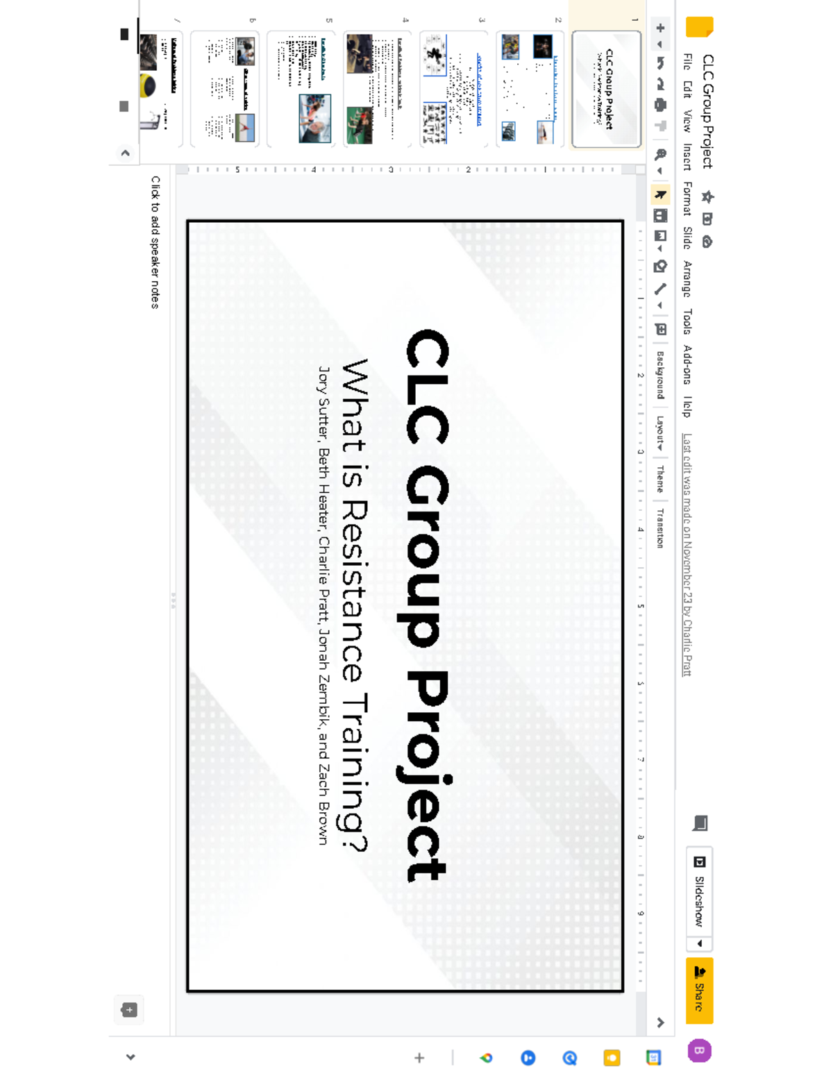 CLC- Script 2 - ANSWERS - FileCLC Group Project Edit View Insert Format Slide Arrange Tools Add ...