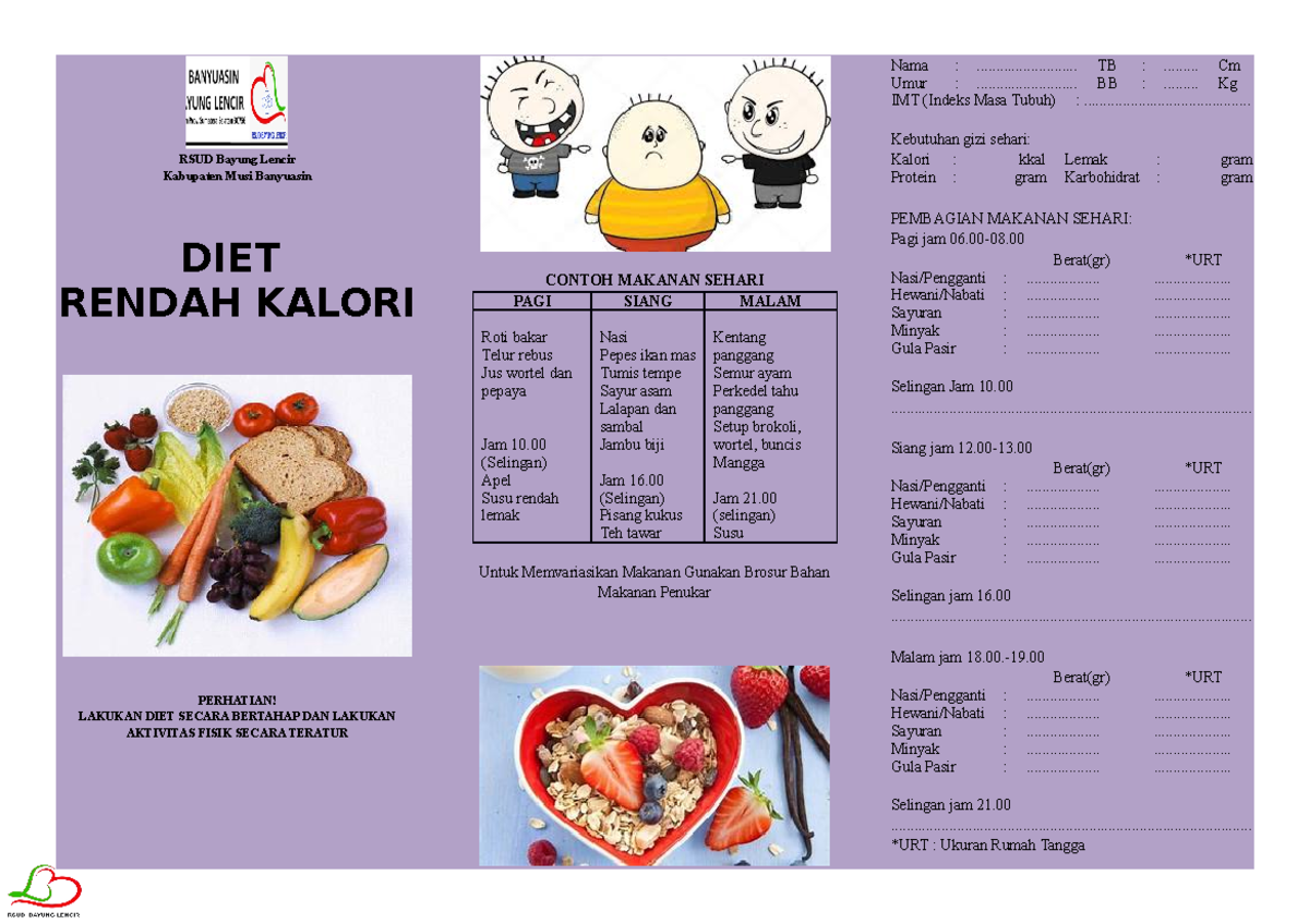 DIET Rendah Kalori - selalu baik - RSUD Bayung Lencir Kabupaten Musi ...