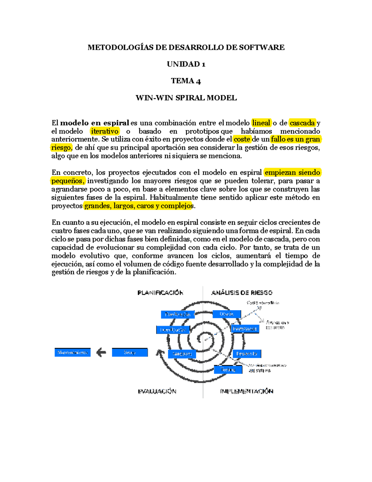 Metodologia win win - METODOLOGÍAS DE DESARROLLO DE SOFTWARE UNIDAD 1 ...