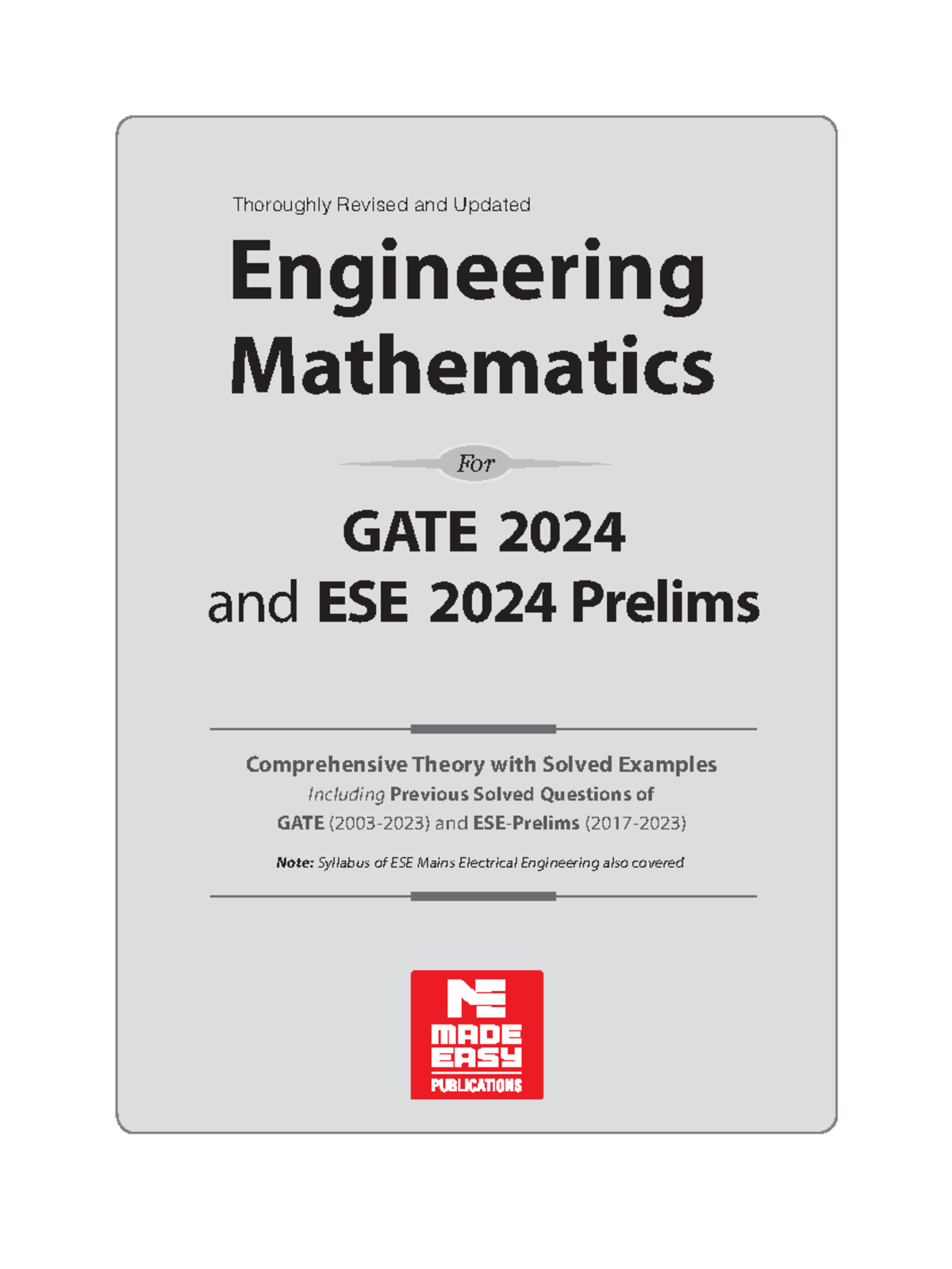 Engg Mathematics GATE Book 2024 - GATE 2024 and ESE 2024 Prelims ...