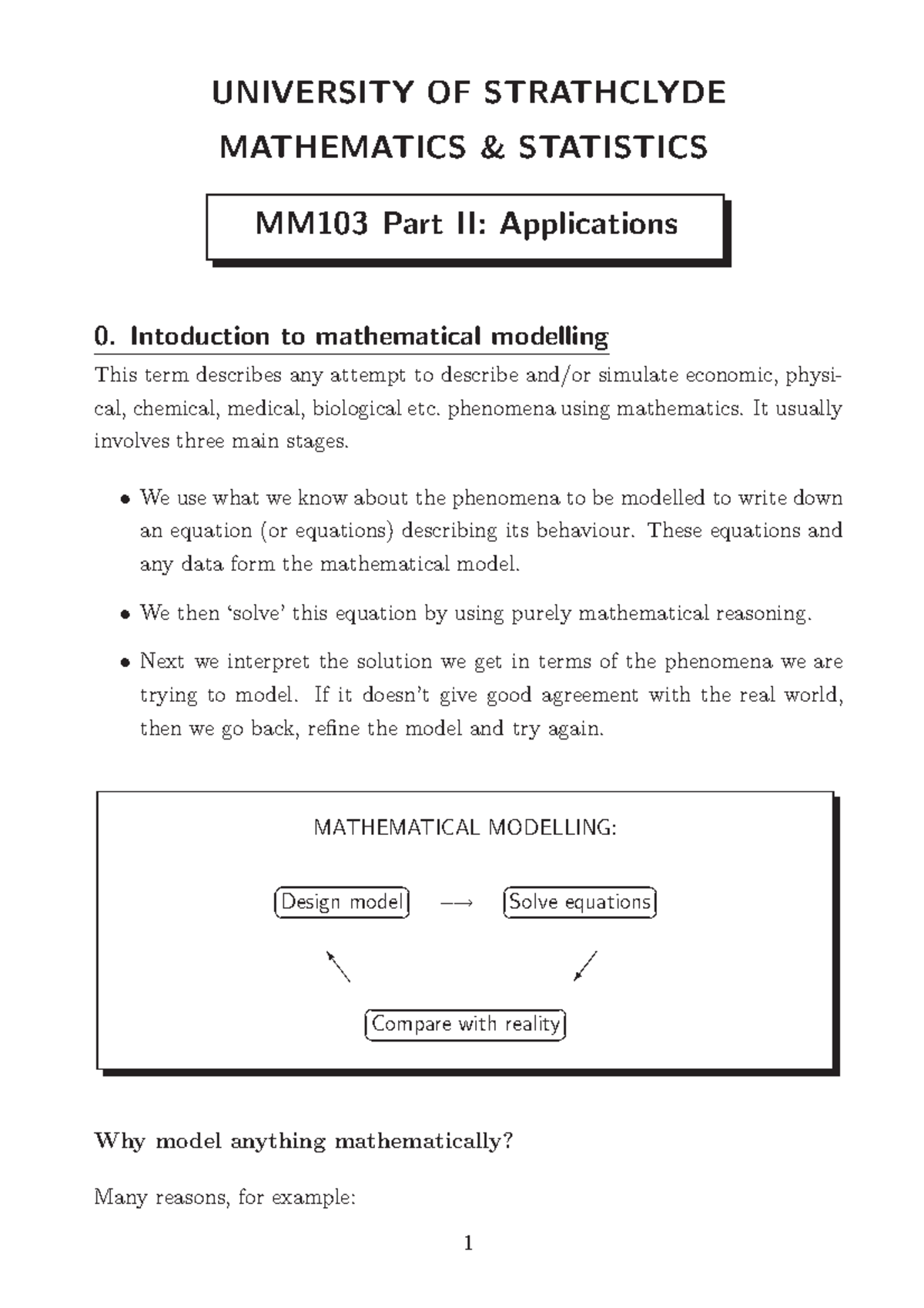 MM103 PT 2 Notes - UNIVERSITY OF STRATHCLYDE MATHEMATICS & STATISTICS ...