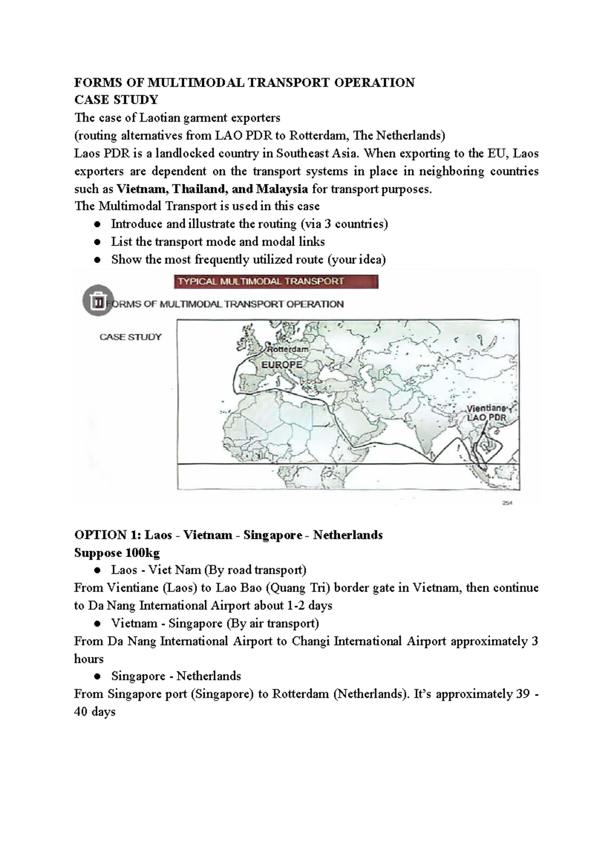 Group 1 - CASE Study 1 - FORMS OF MULTIMODAL TRANSPORT OPERATION ...