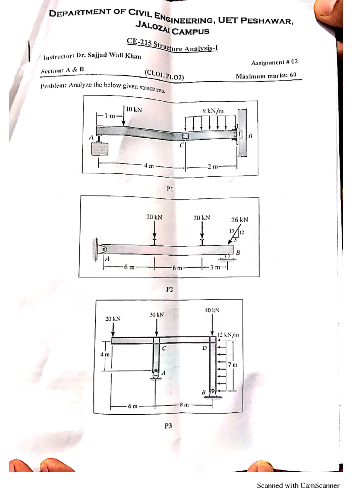 Structure analysis assignment - Survey - Scanned with CamScanner Scanned with CamScanner - Studocu