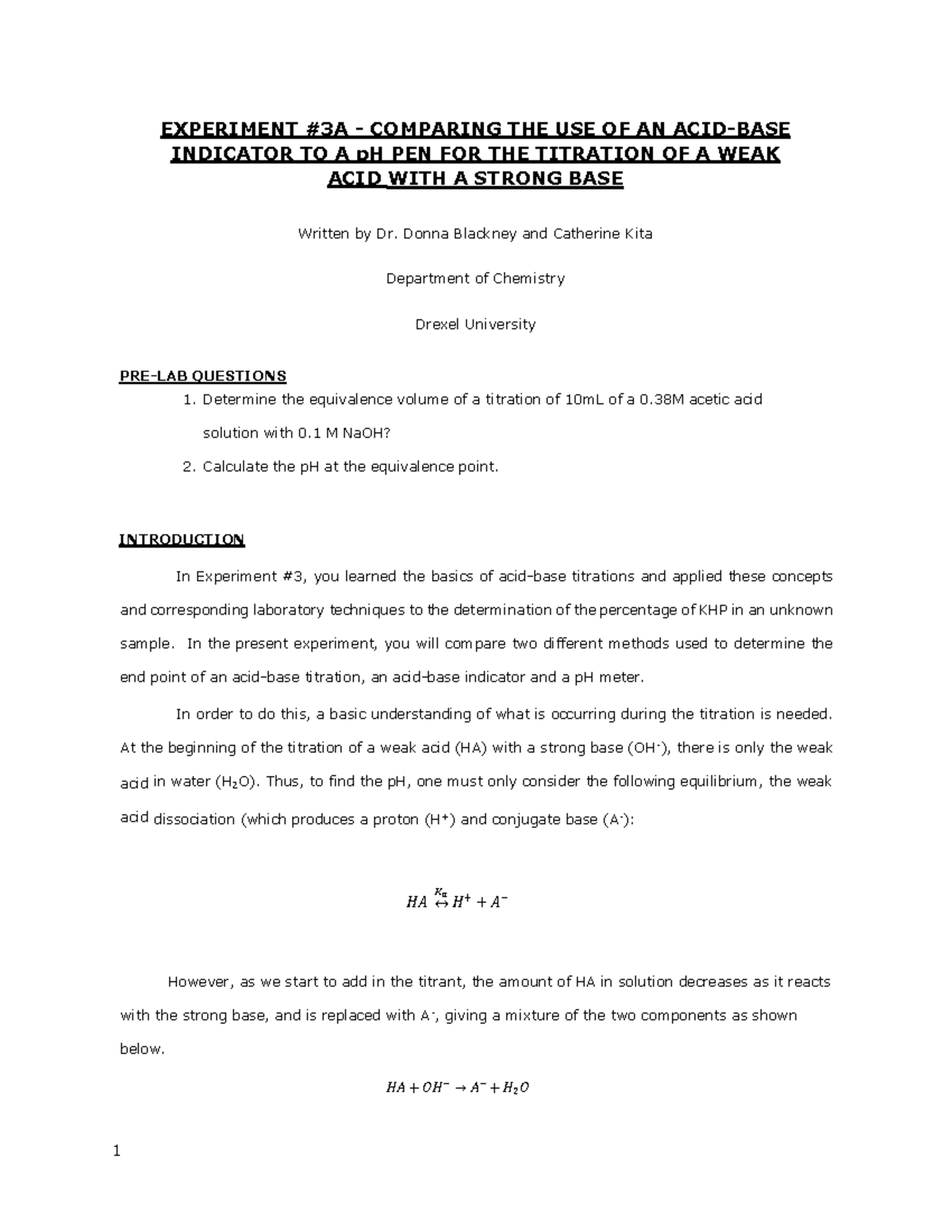 #3A - Comparing the use of an acid-base indicator to a p H pen for the ...