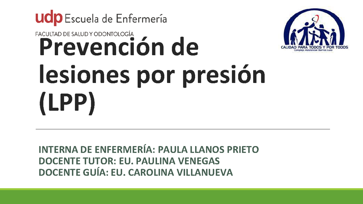Prevención de lesiones por presión (LPP) - de lesiones por (LPP ...