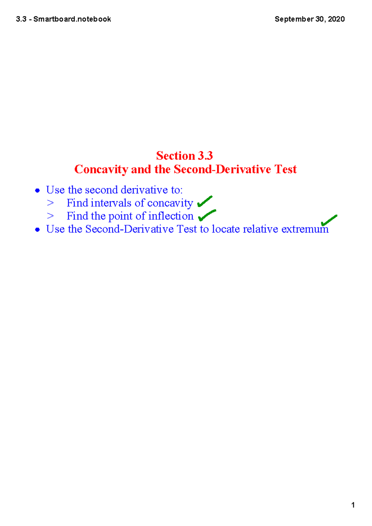 3.3 - Practice/Work-through - Section 3. Concavity and the Second ...