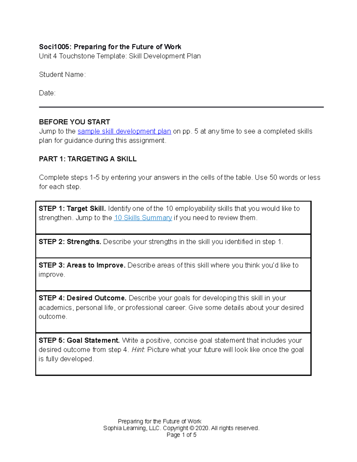 SOCI Touchstone Unit 4 Template - Soci1005: Preparing for the Future of ...