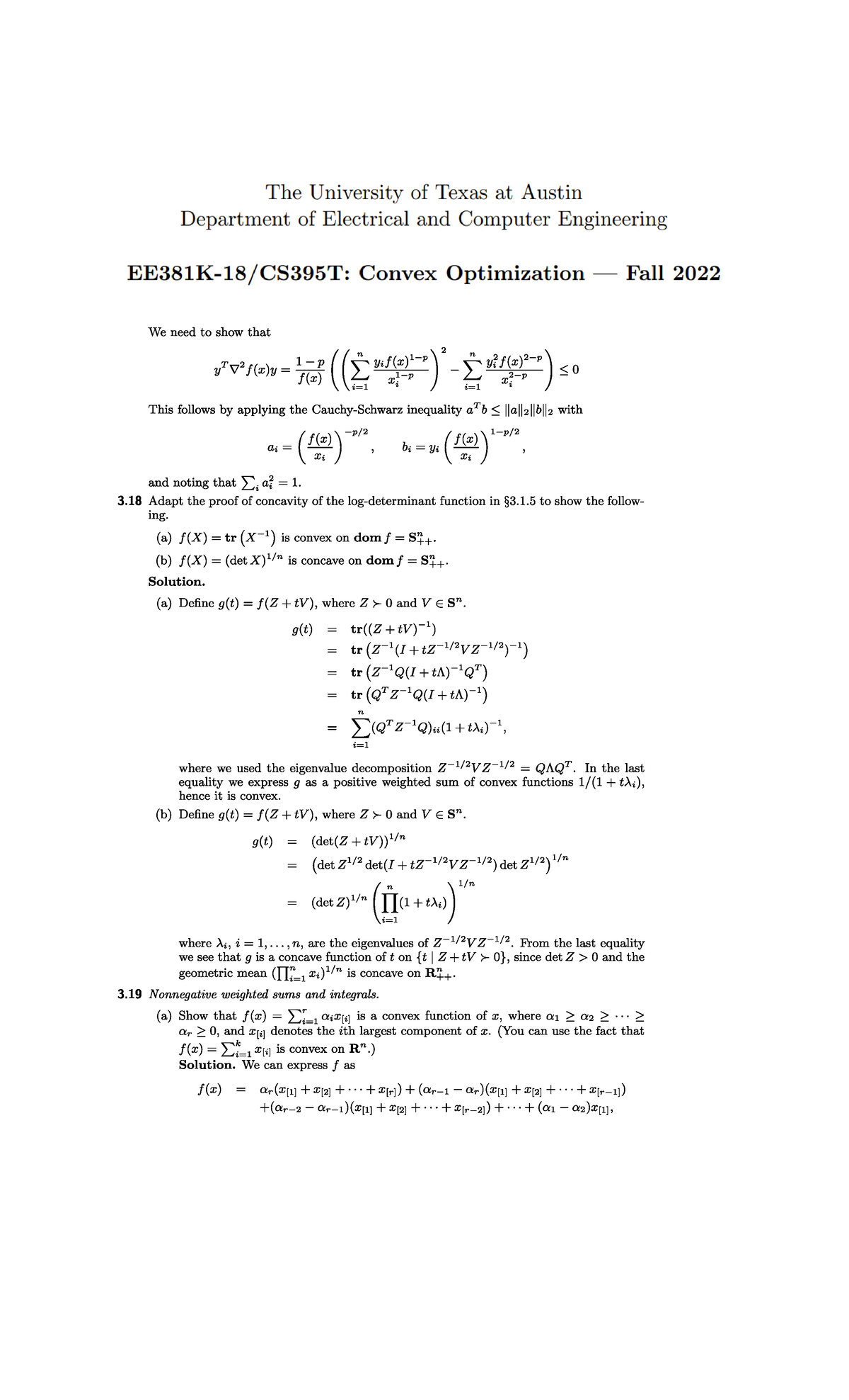 Convex practice 38 - ECE 381k - University of Texas - Studocu