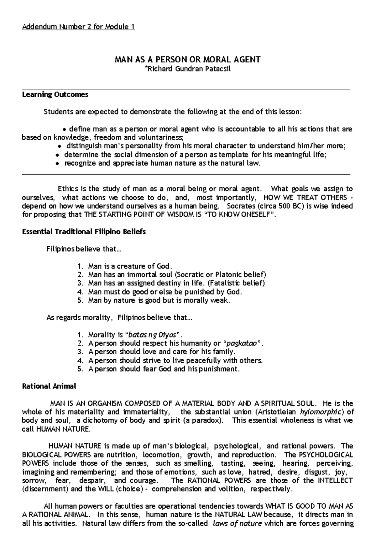 Addendum 1-2 - arfr3arg - Addendum Number 2 for Module 1 MAN AS A ...