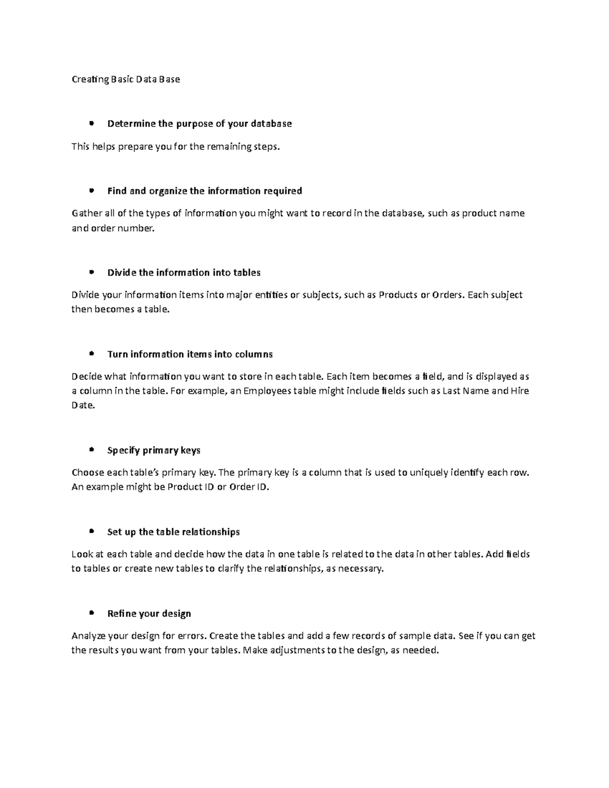 Creating-Basic-Data-Base IN INFORMATION TECHNOLOGY - Creating Basic ...