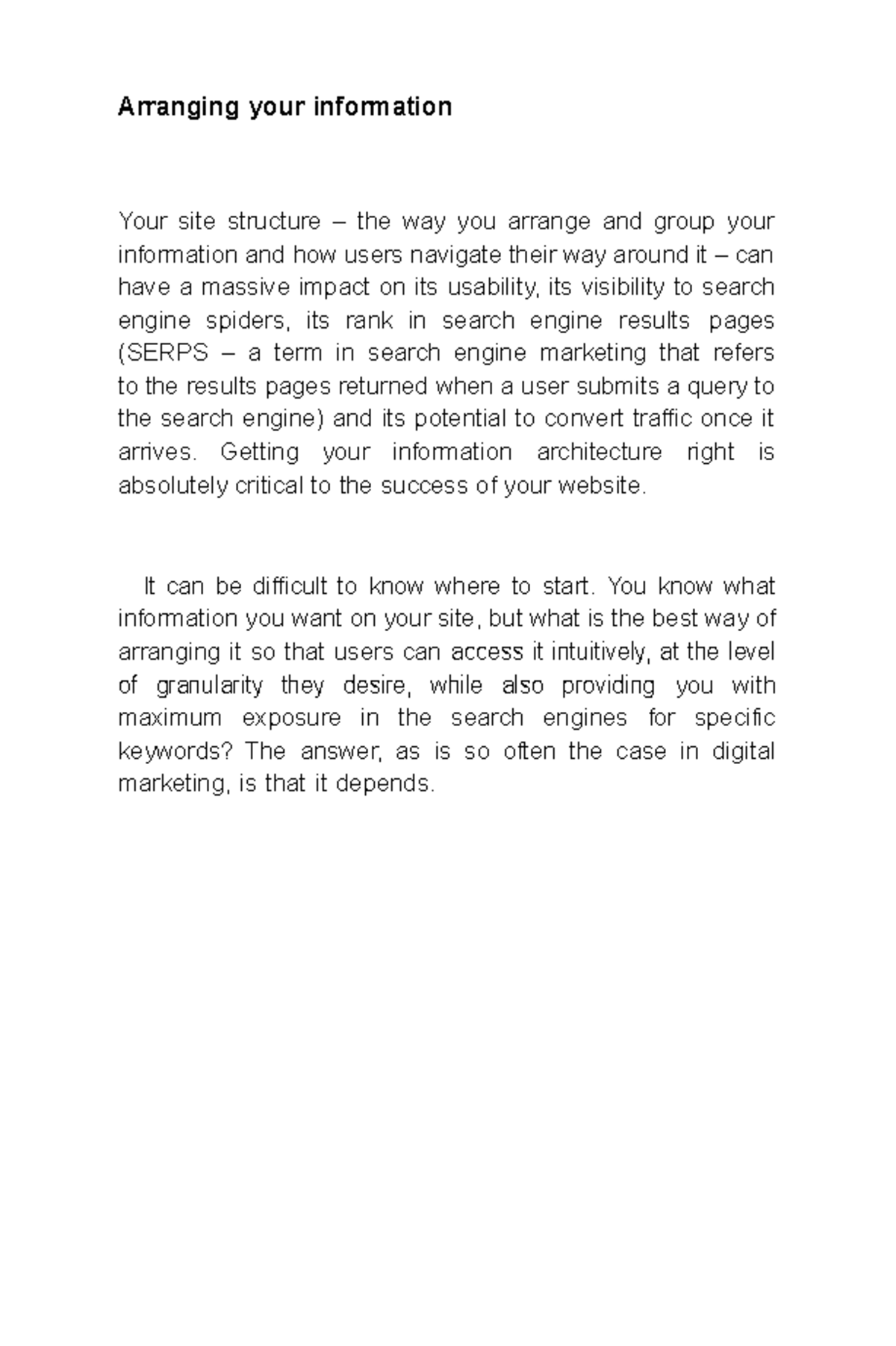 Arranging your information - Getting your information architecture ...