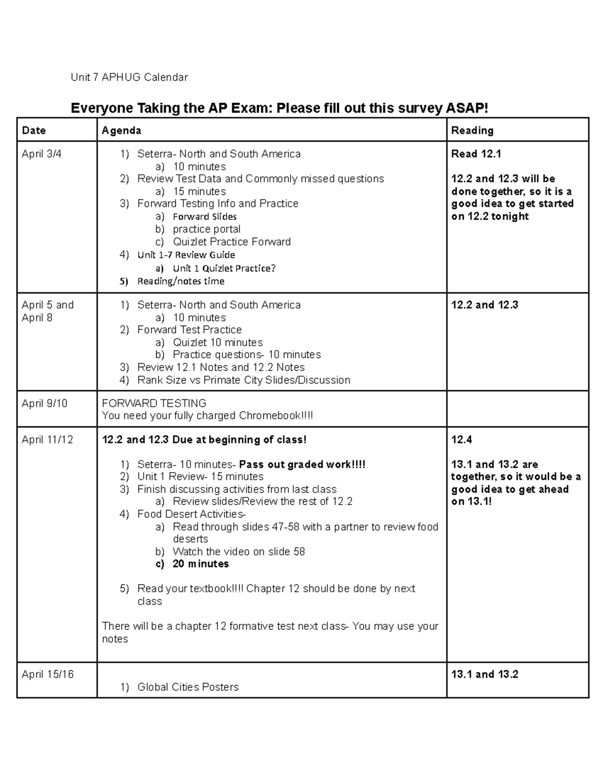 Unit 7- Aphug Calendar - Download - Unit 7 APHUG Calendar Everyone ...