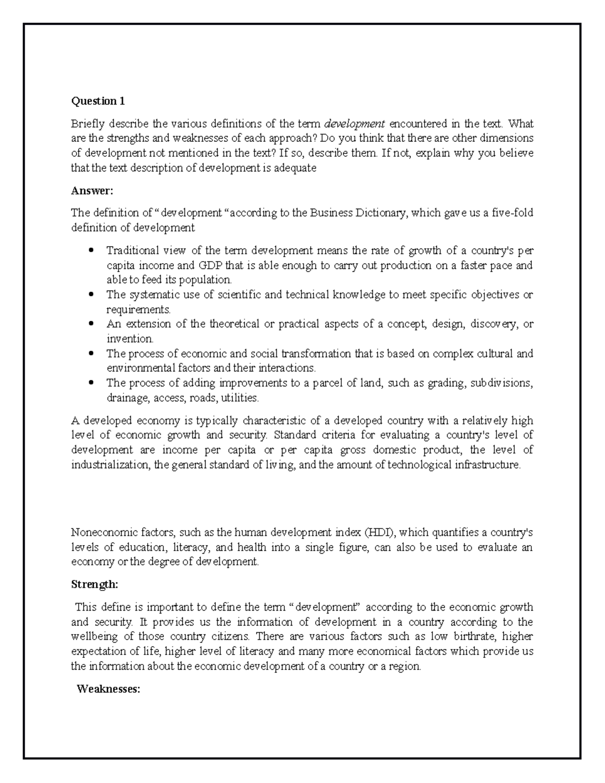 Assingment-1 - Assignment - Question 1 Briefly describe the various ...