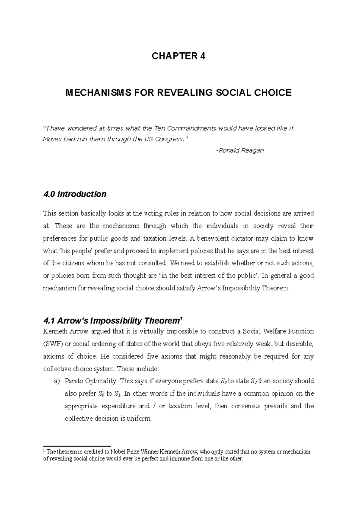 Public Sector Economics UNIT 4 - CHAPTER 4 MECHANISMS FOR REVEALING ...
