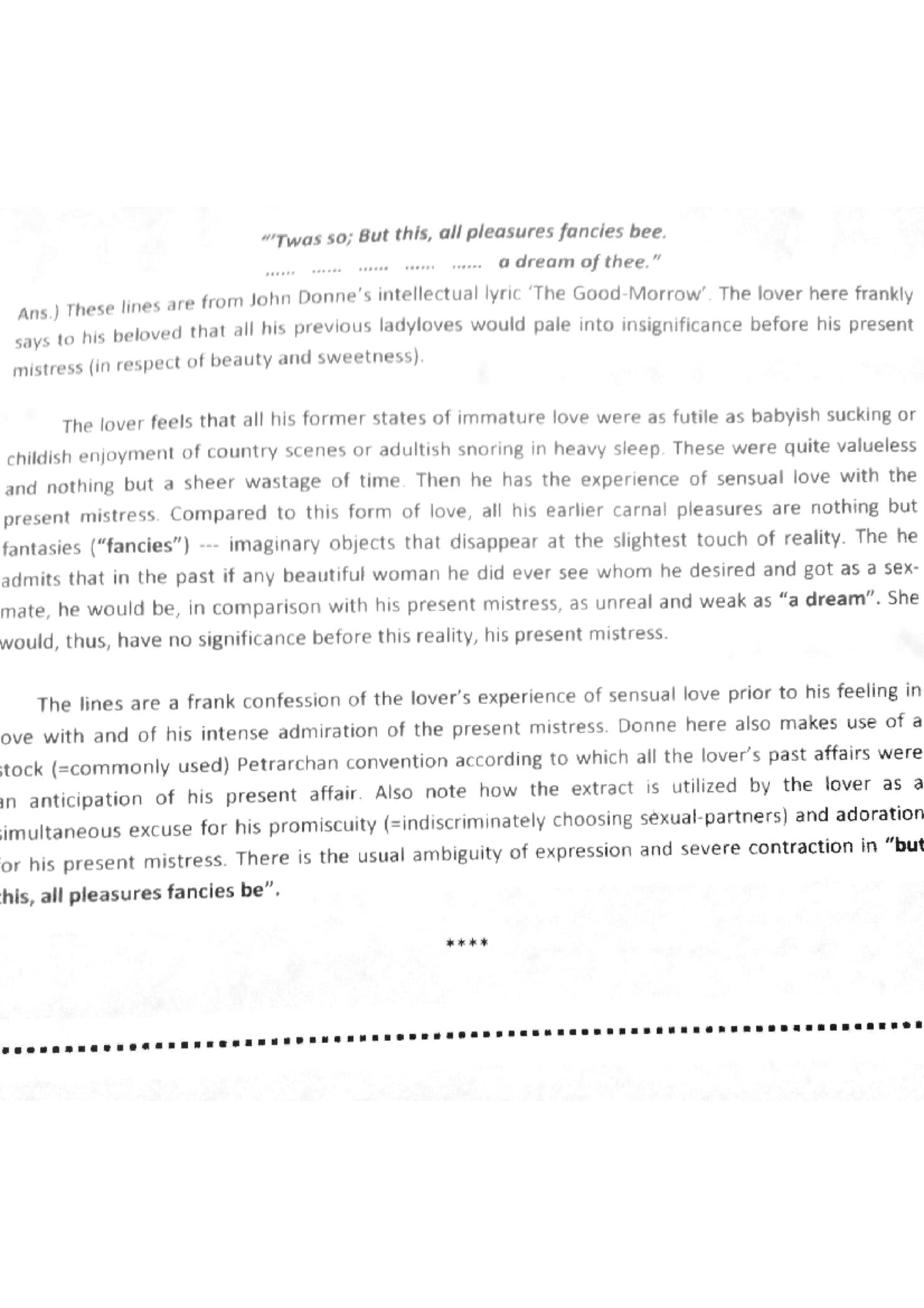 The Good-Morrow - The Good Morrow explanation - English Honours - Studocu