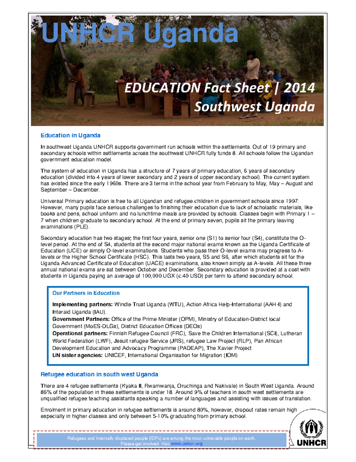 1046 - Our Partners in Education Implementing partners: Windle Trust ...