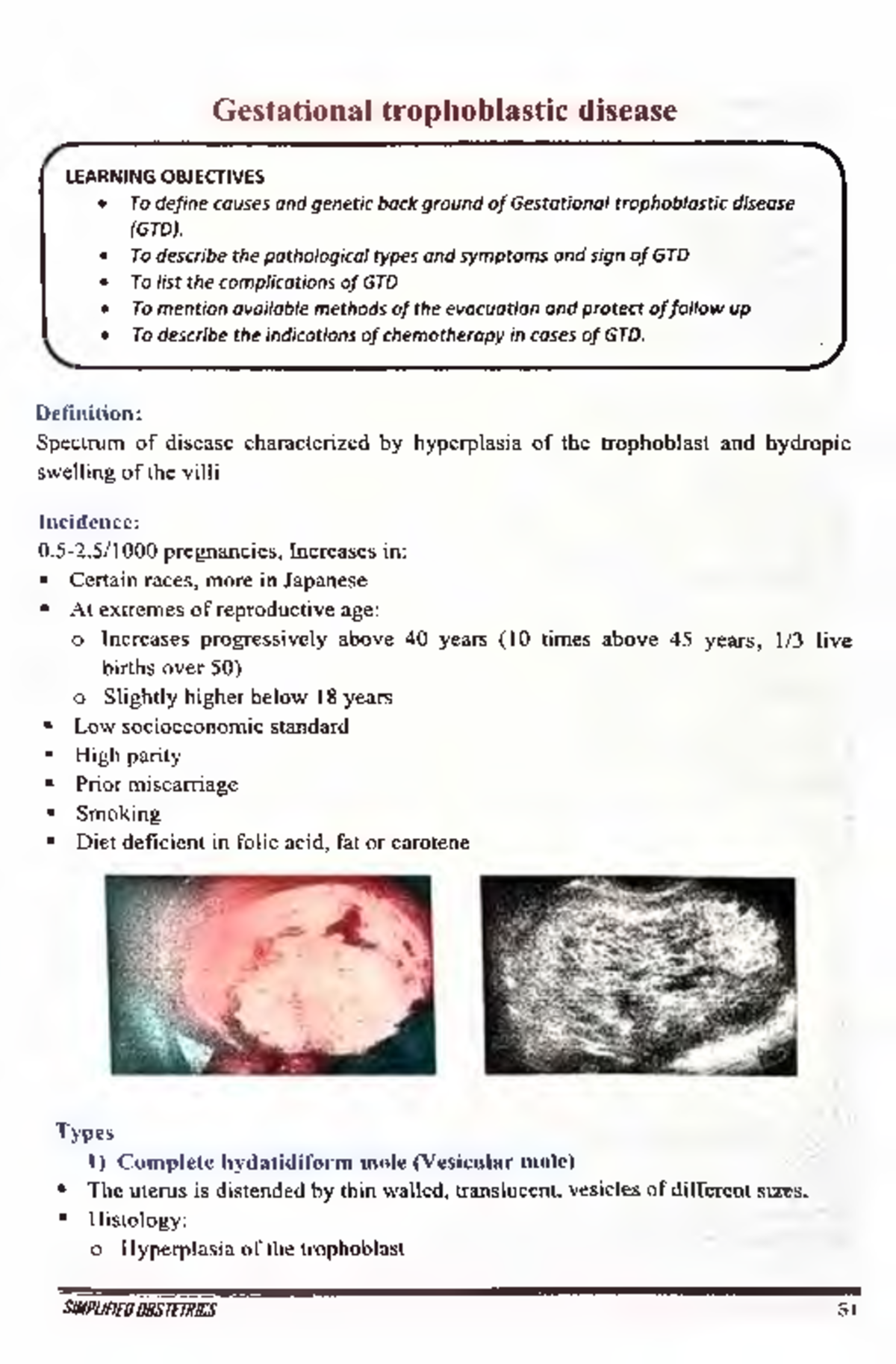Gtd - Gestational trophoplastic diseases - G e s t a t i o n a l t r o ...