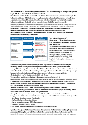 Das neue St. Galler Management Modell Zusammenfassung - Das neue St ...