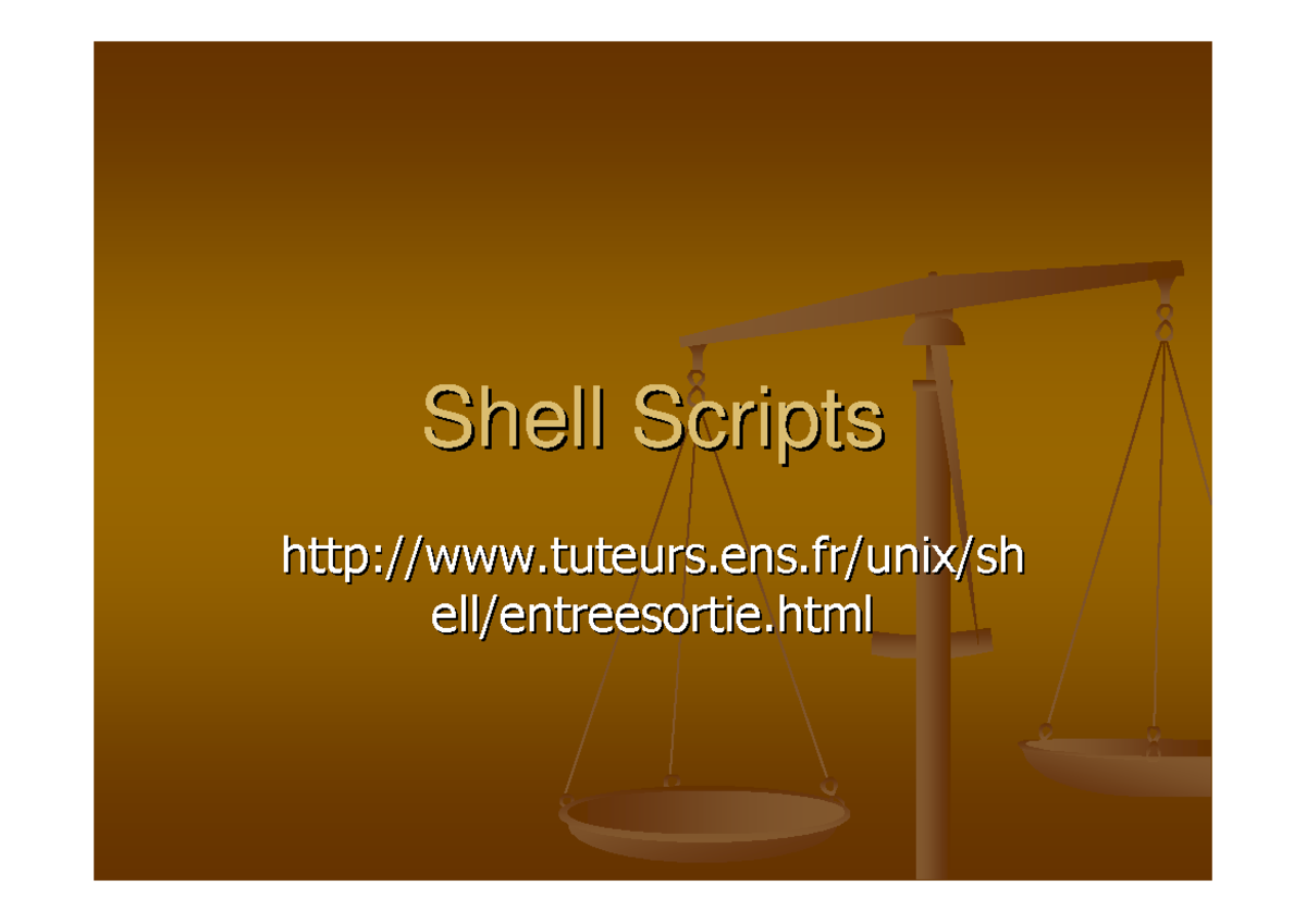 Scripts shell - Shell ScriptsShell Scripts - Studocu