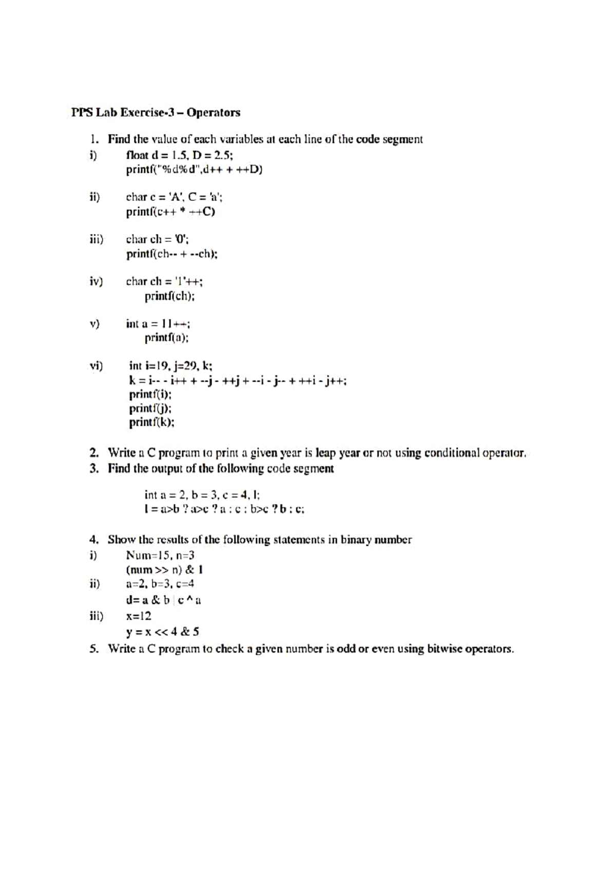 Doc Scanner Sep 28, 2024 11-12 - PPS Lab Operators 1. Find the value of each variables at each ...