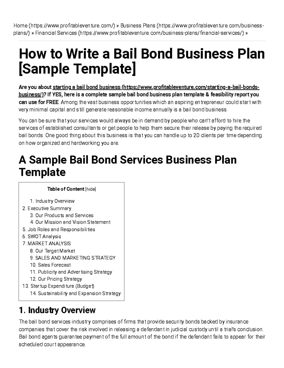 Bail Bond Business Plan [Sample Template for 2022] - Home ...