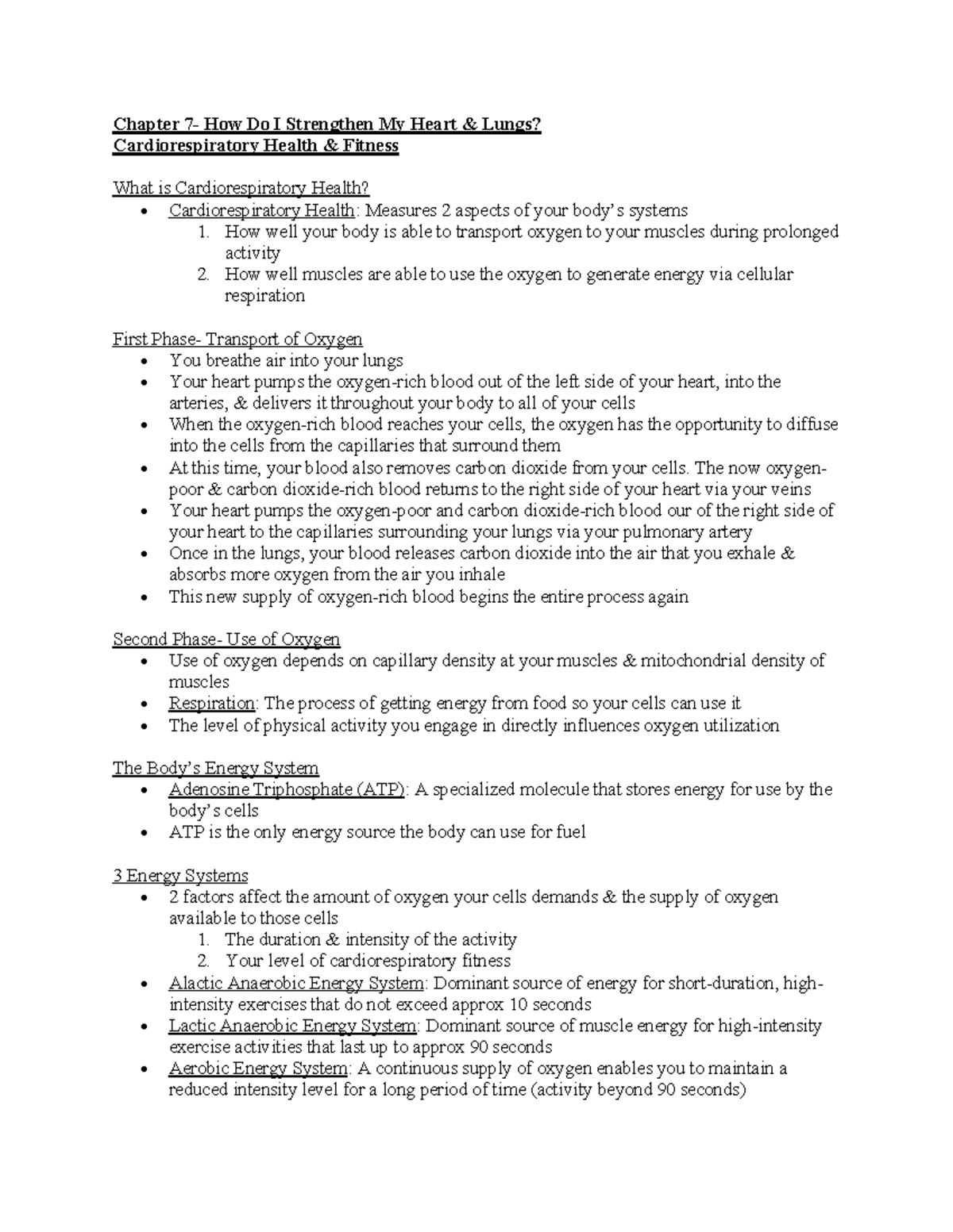 WELL 2000- Chapter 7 - Chapter 7- How Do I Strengthen My Heart & Lungs ...