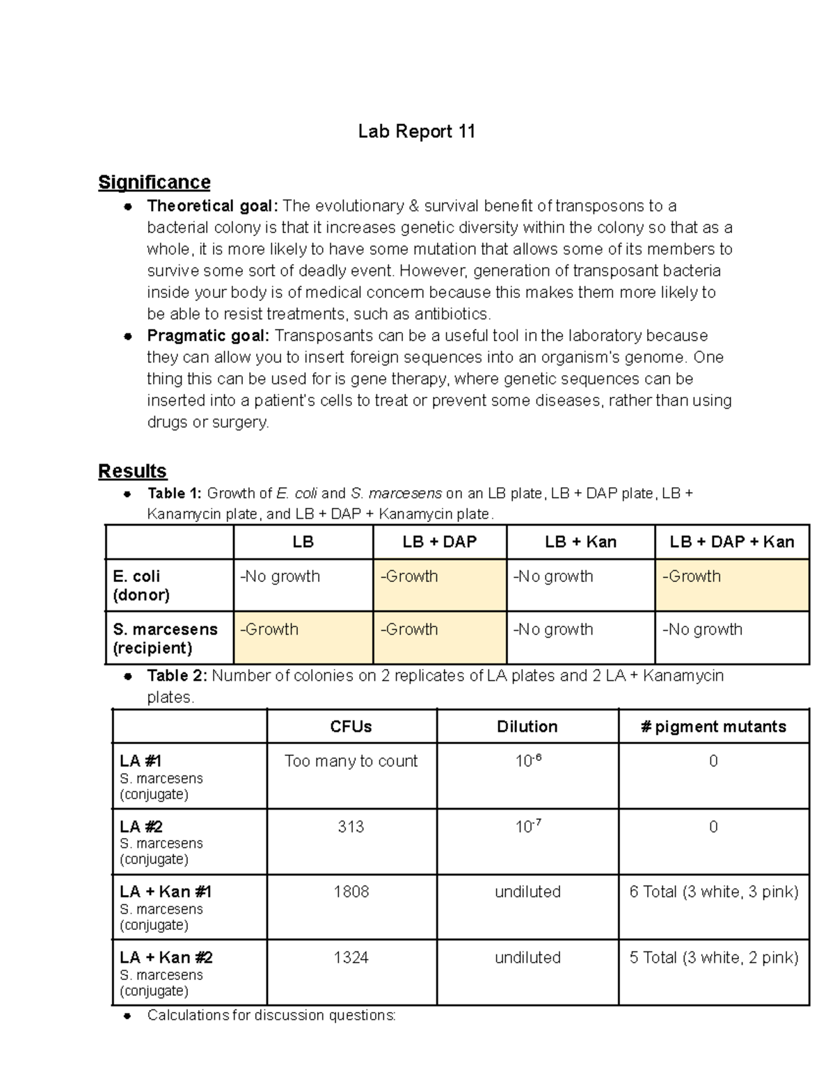 Completed Lab Report 11 - Lab Report 11 Significance Theoretical goal ...