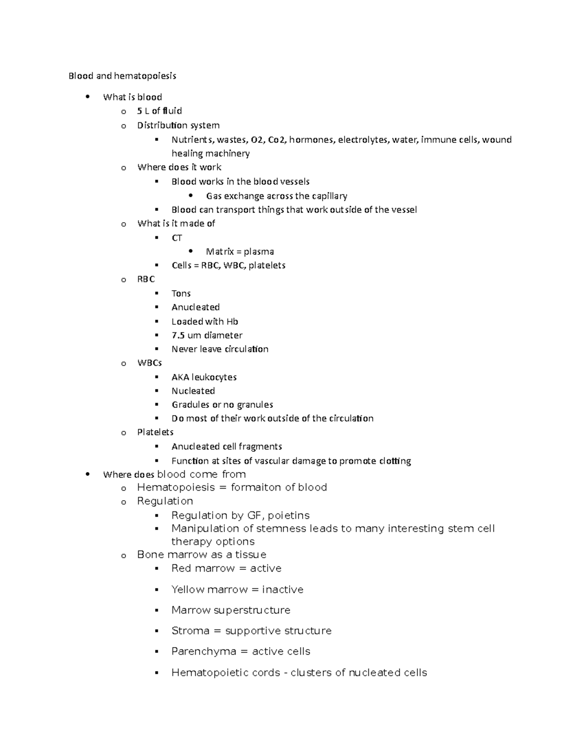 07 Histo blood and hematopoiesis - Blood and hematopoiesis What is ...