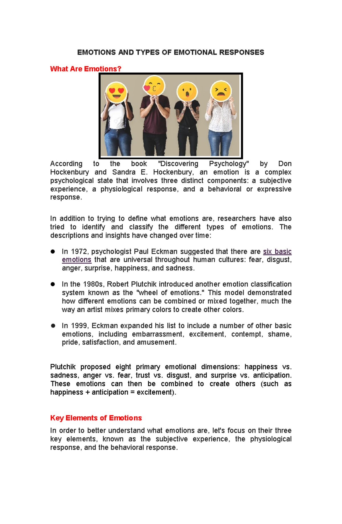 Week 1 Day 3 - Personal Development - EMOTIONS AND TYPES OF EMOTIONAL ...