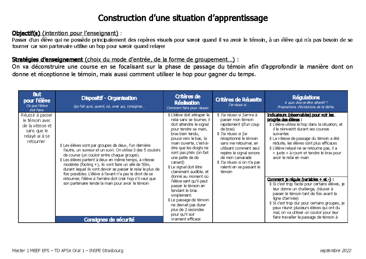 SA relais-vitesse - situation d'apprentissage - Construction d’une ...