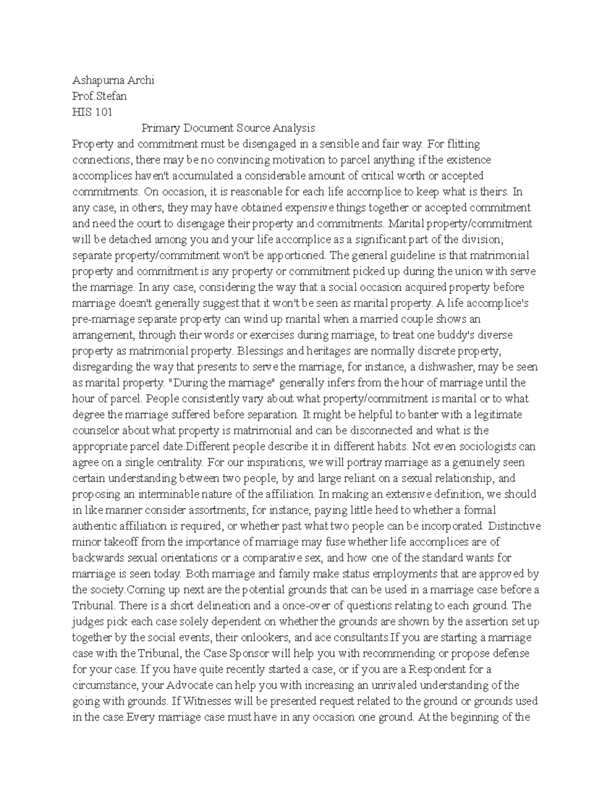 Primary Source Document Analysis - Ashapurna Archi Prof HIS 101 Primary ...