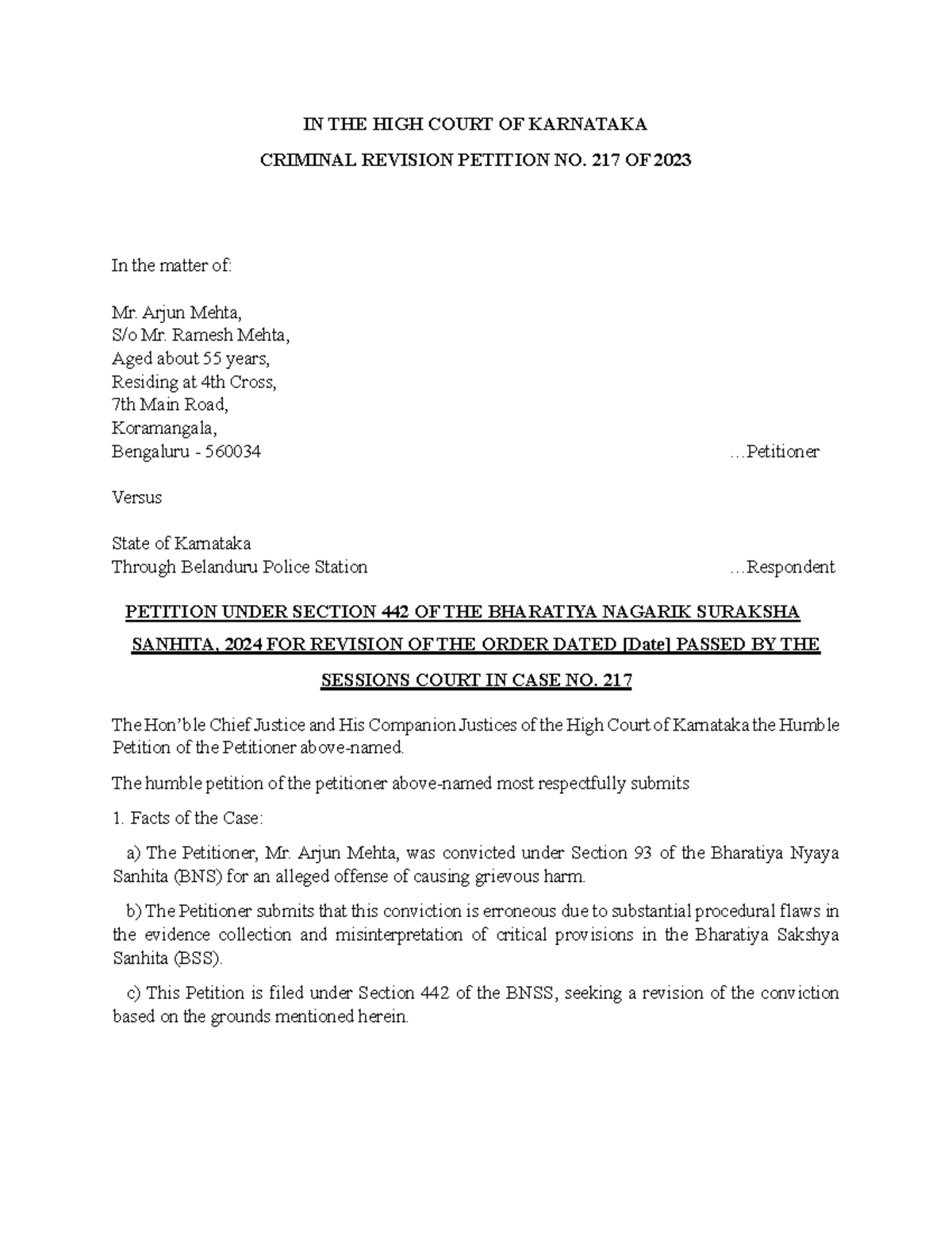 Cr. Revision Petition-Edited - IN THE HIGH COURT OF KARNATAKA CRIMINAL ...