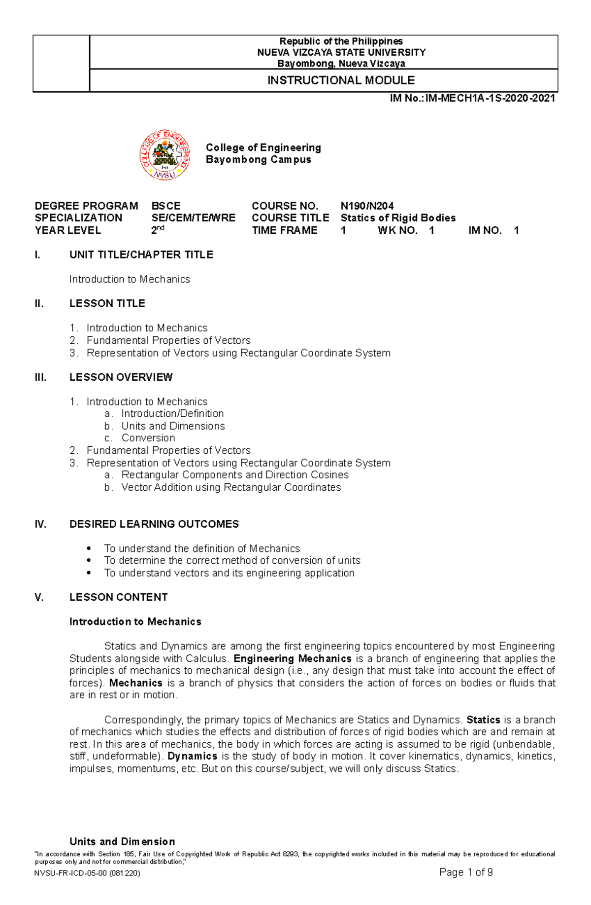 Module 1 - Introduction - NUEVA VIZCAYA STATE UNIVERSITY Bayombong ...