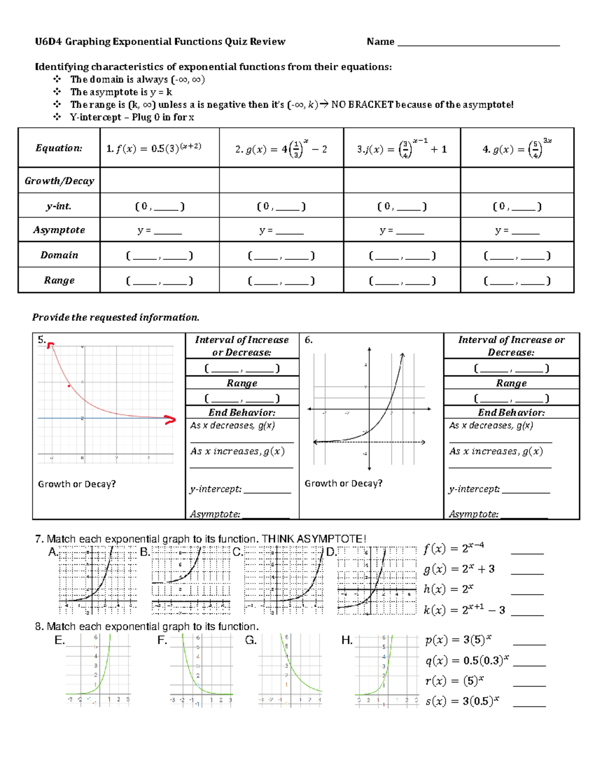 Day+4+Practice+Quiz - jdxgcv,h - U 6 D 4 Graphing Exponential Functions ...