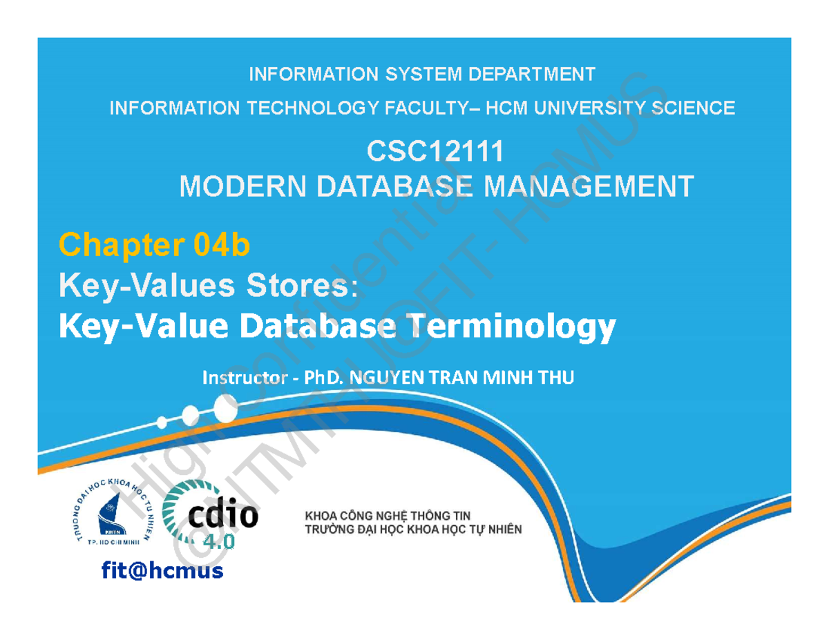 Chap04b-Key-Value Database Terminology - ####### fit@hcmus CSC MODERN ...