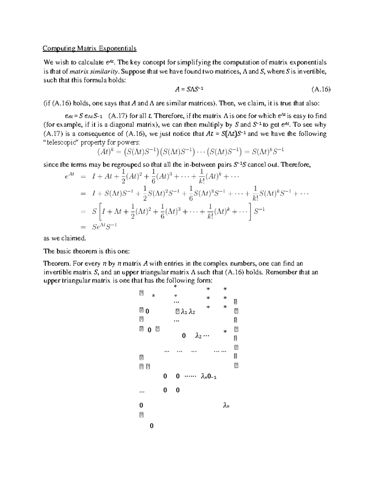 Computing Matrix Exponentials - The key concept for simplifying the ...