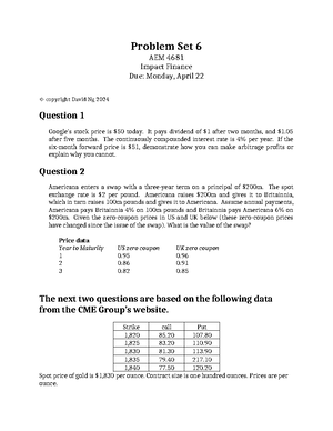 Problem Set 1 fall 2023 solutions - AEM 2600 Managerial Economics ...
