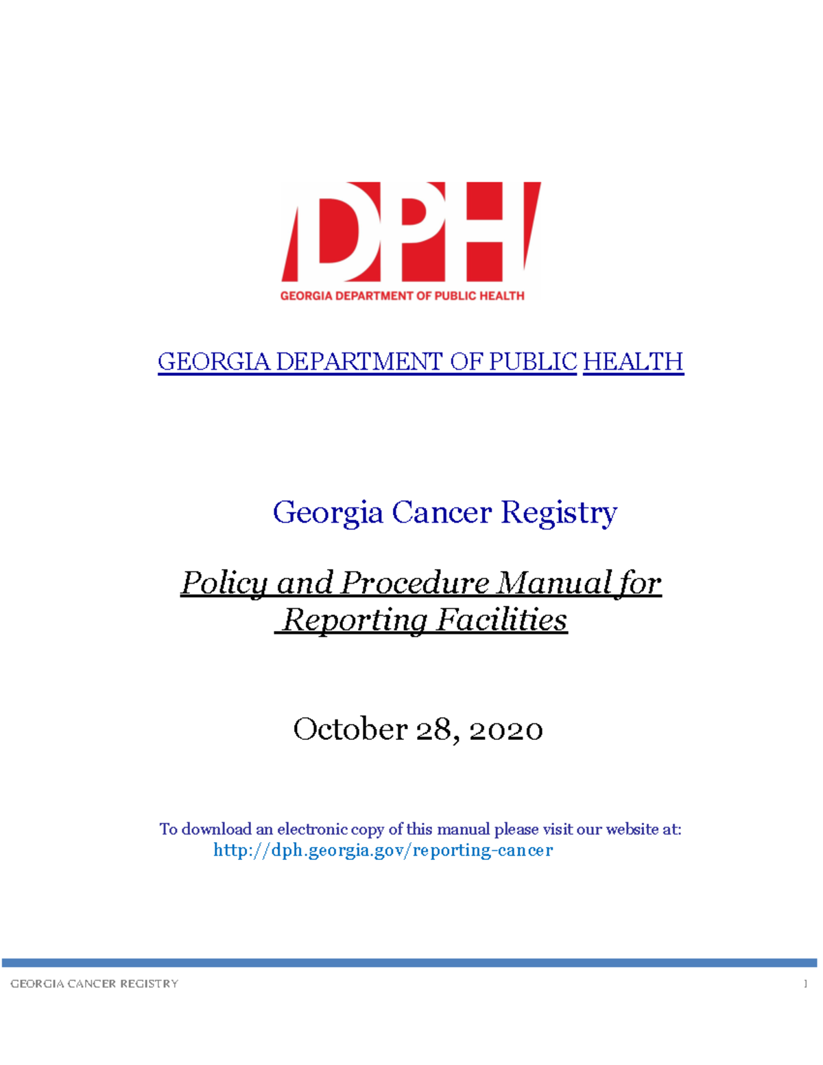 2019 Georgia Cancer Registry Policy and Procedure Manual REV - GEORGIA ...