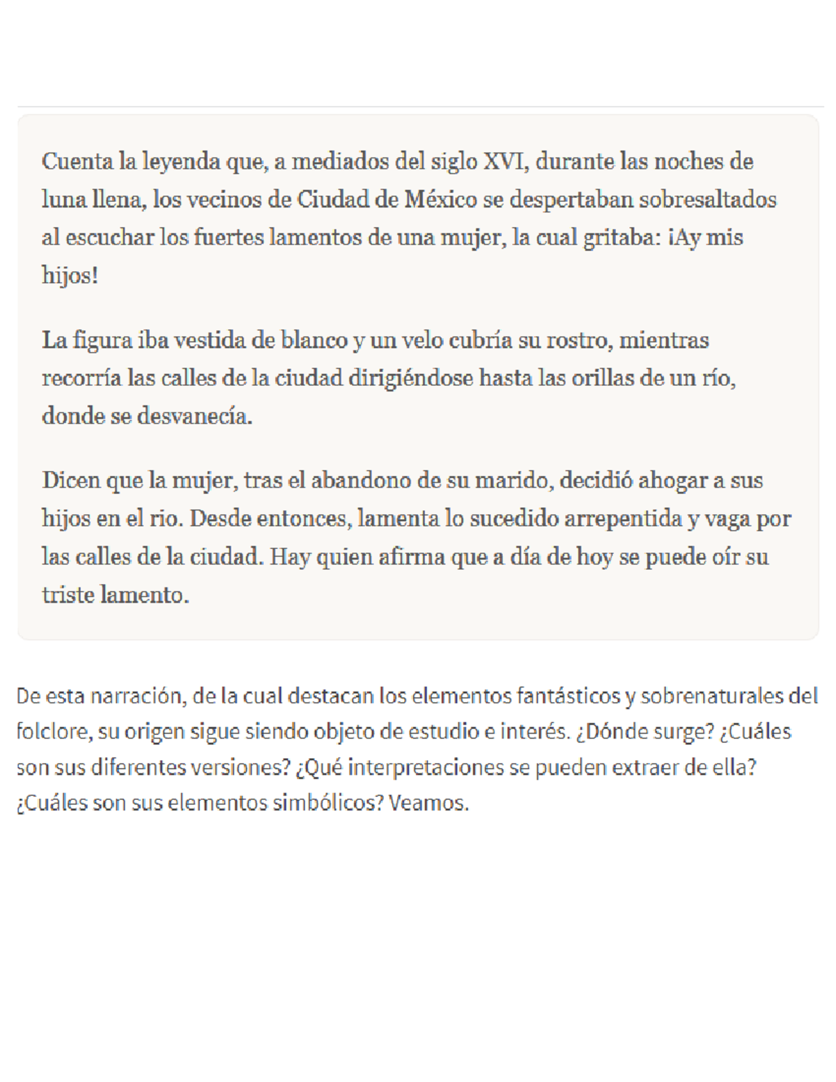 Leyenda la llorona - Universidad Abierta y a Distancia de México ...