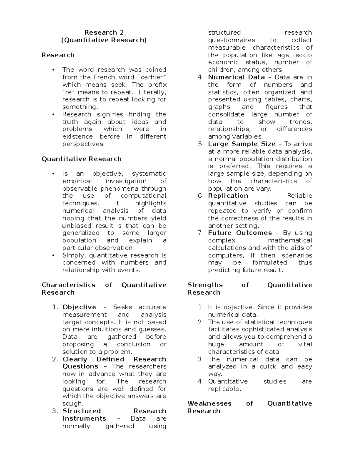 Reviewer in RES 2 - Research 2 (Quantitative Research) Research The ...