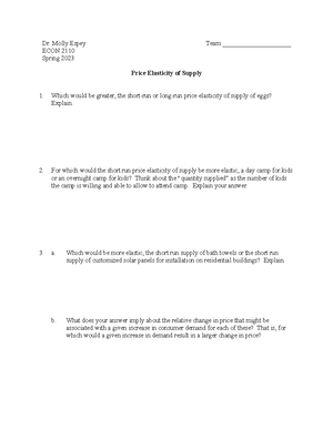 Microeconomics Perfect Competition Summary Sheet - Price Takers ...