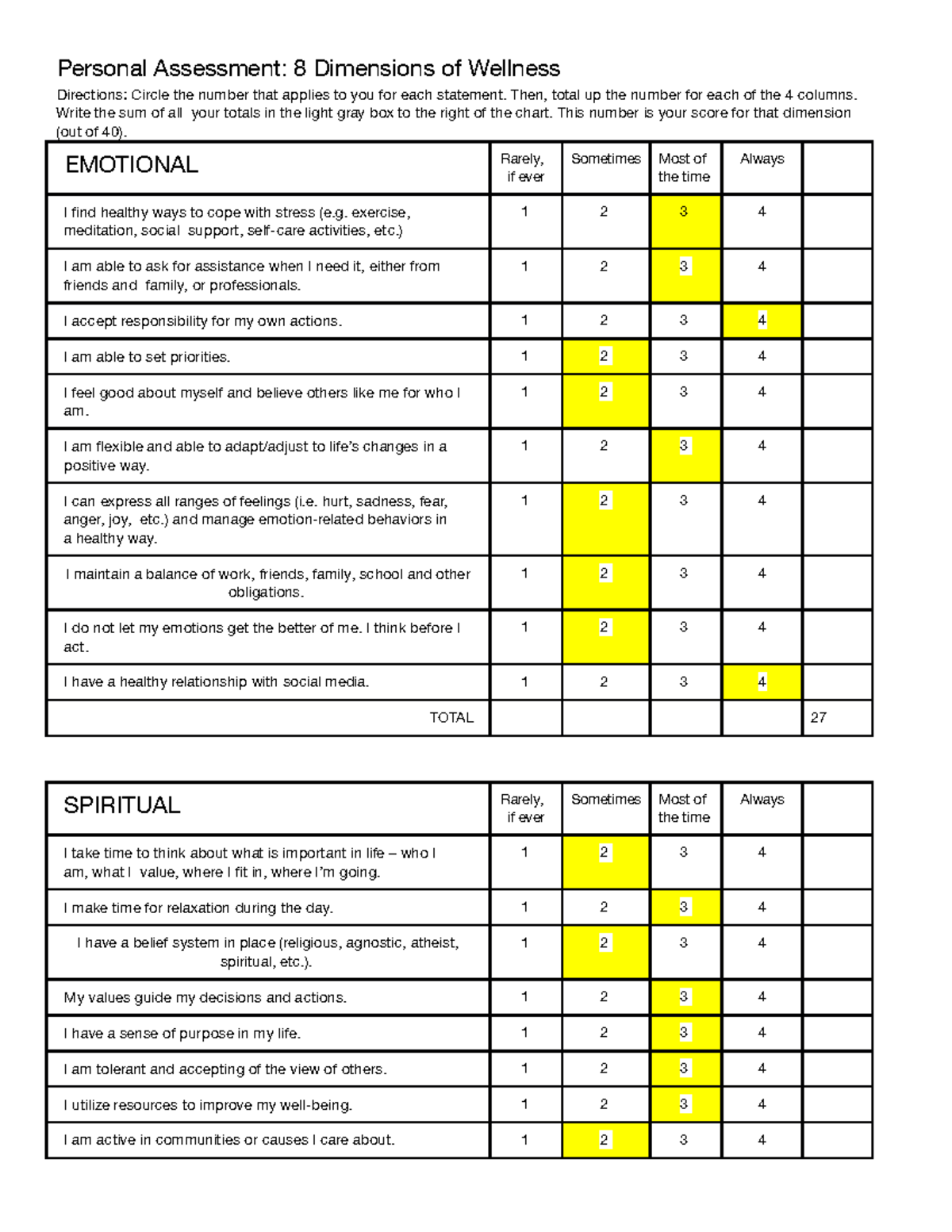 Dimensions Of Wellness Assessment at Winnie Norris blog